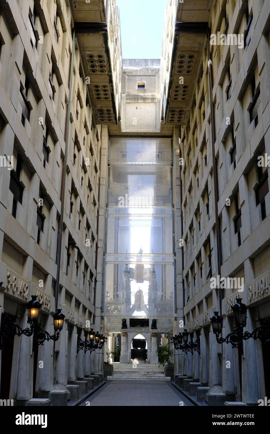 The interior view of the Columbus Lighthouse (Faro a Colon) with the ...