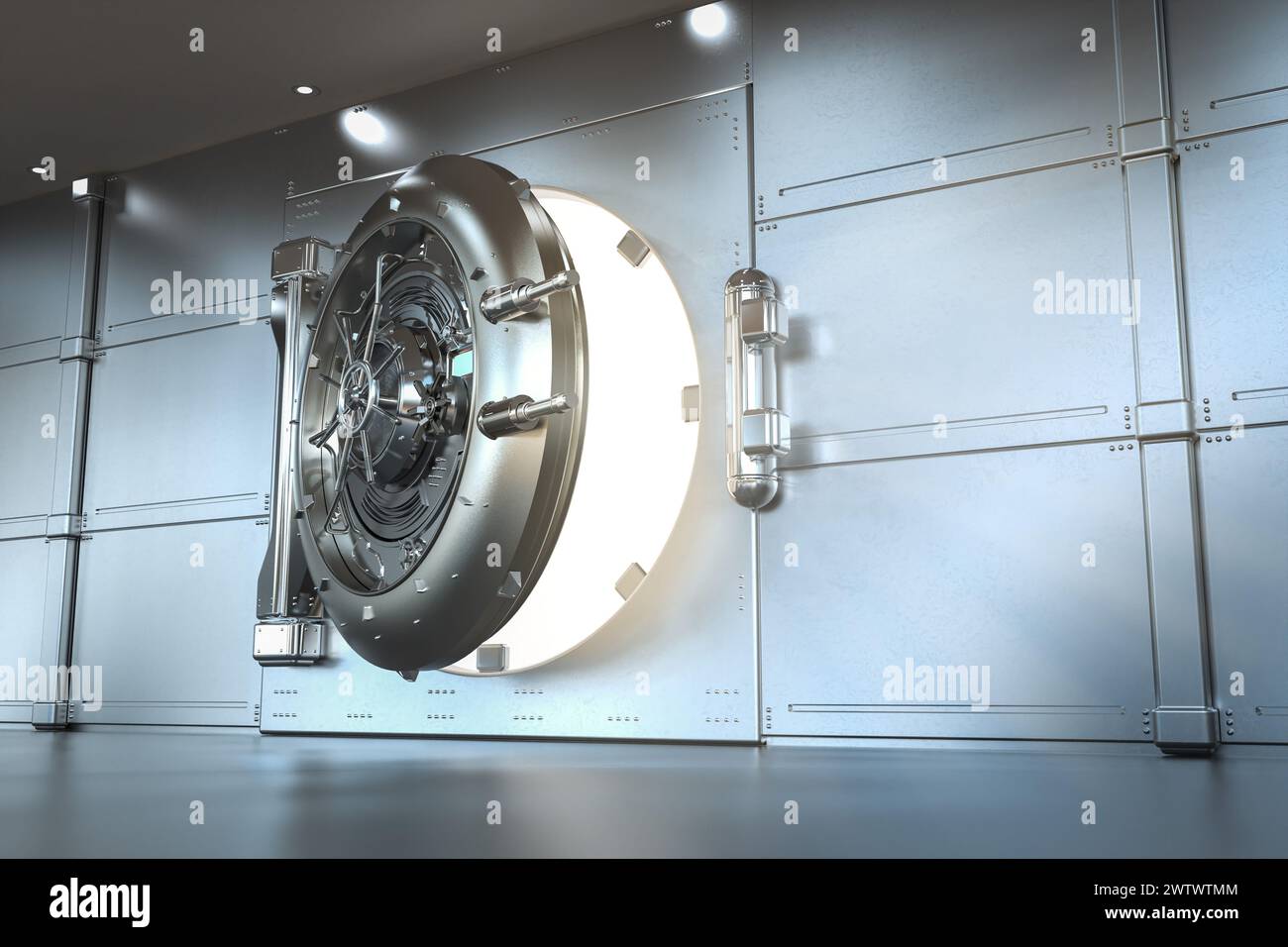 3d rendering bank vault opened with deposit boxes inside Stock Photo - Alamy
