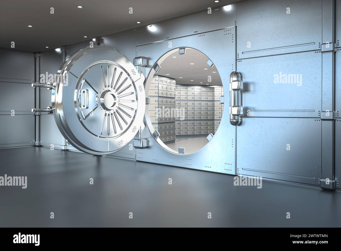 3d rendering open bank vault hi-res stock photography and images - Alamy