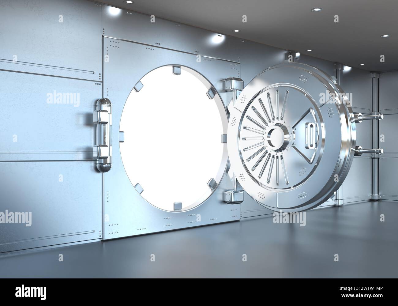3d rendering bank vault opened with deposit boxes inside Stock Photo - Alamy