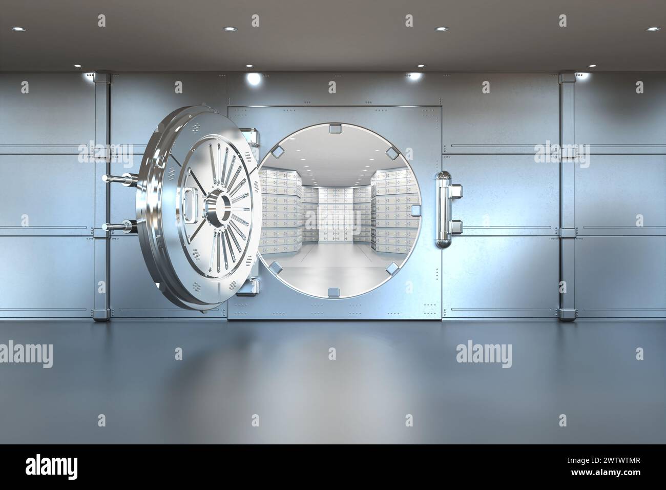 3d rendering open bank vault hi-res stock photography and images - Alamy