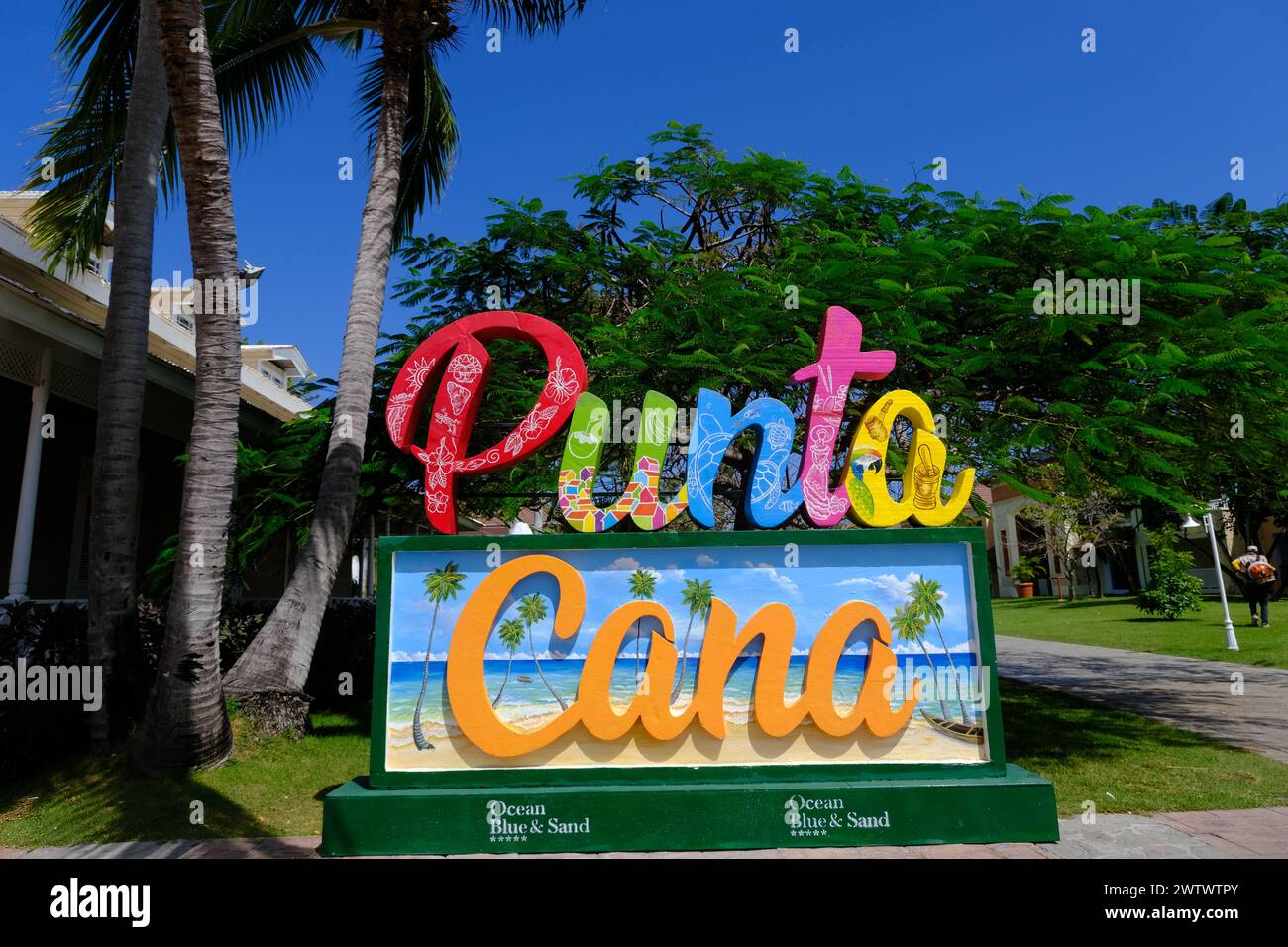 Colorful sign of Punta Cana in the Ocean Blue & Sand resort. Punta Cana ...