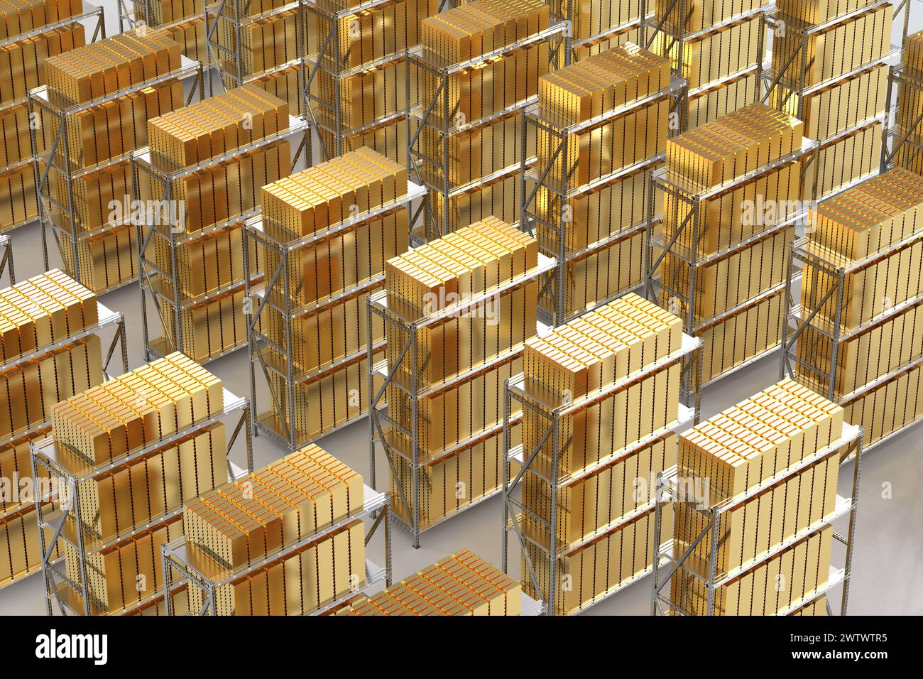 3d rendering heap of gold bullion in bank vault safe Stock Photo - Alamy