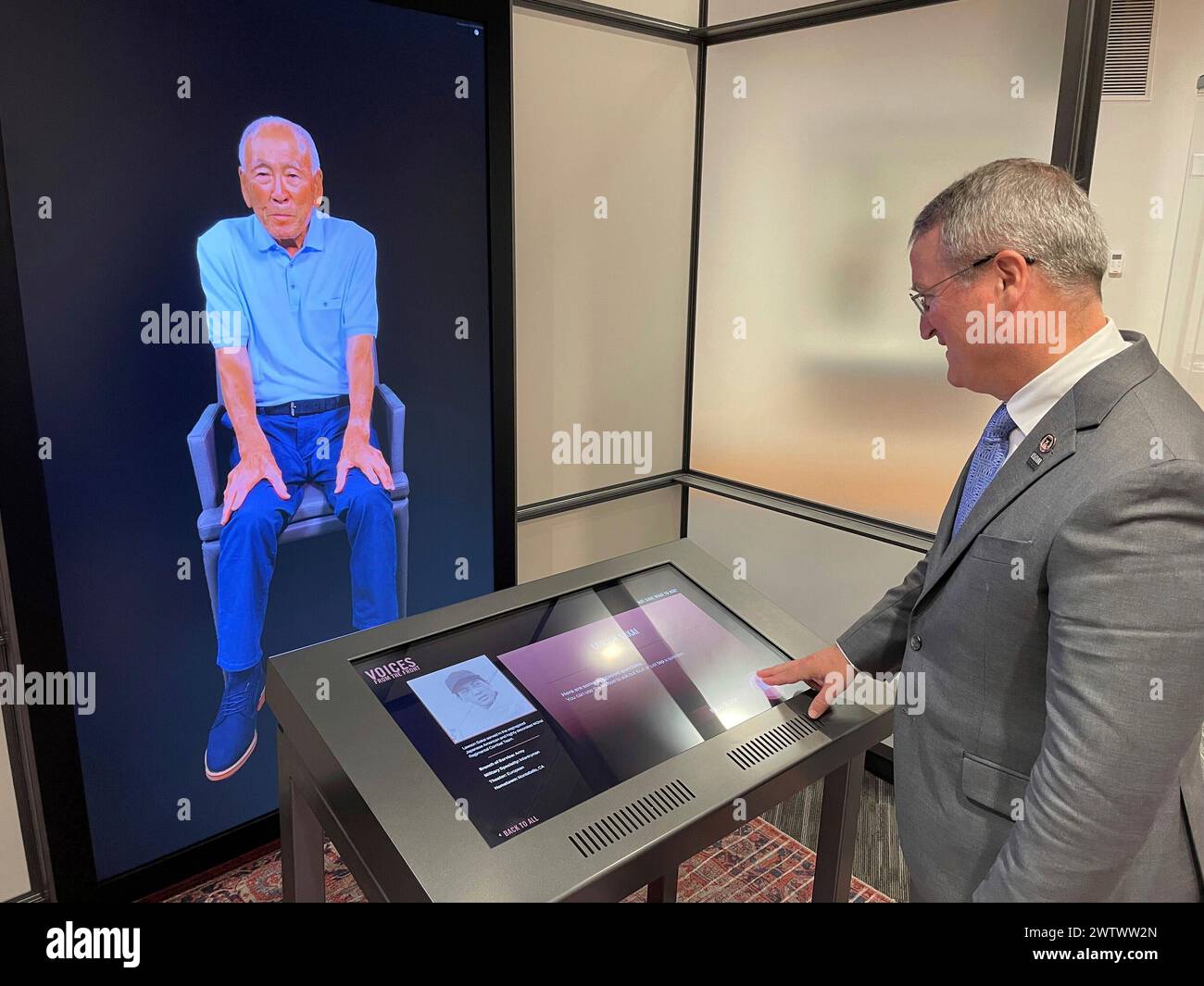 Peter Crean of the National WWII Museum in New Orleans stands at an ...