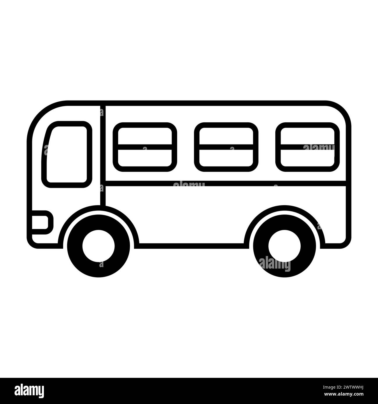 black vector bus icon on white background Stock Vector Image & Art - Alamy