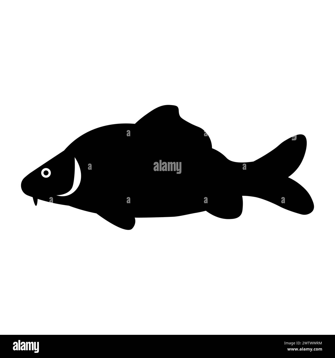 black vector carp icon on white background Stock Vector Image & Art - Alamy