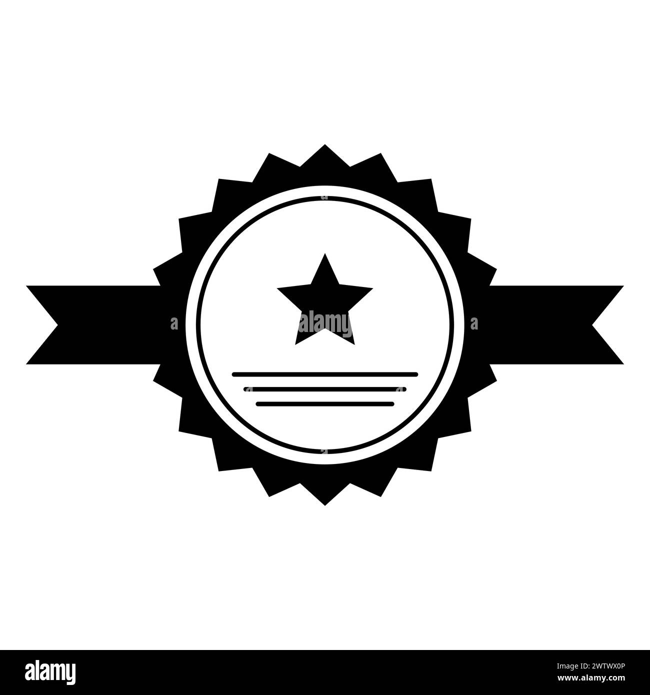 black vector certificate icon on white background Stock Vector Image ...