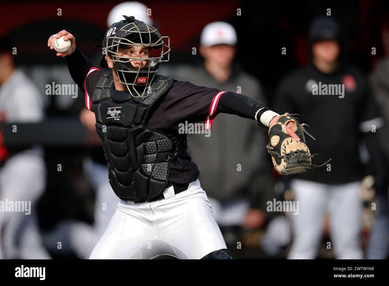 Rider catcher Matt Shepherd (10) in action against Rutgers during an NCAA baseball game on ...