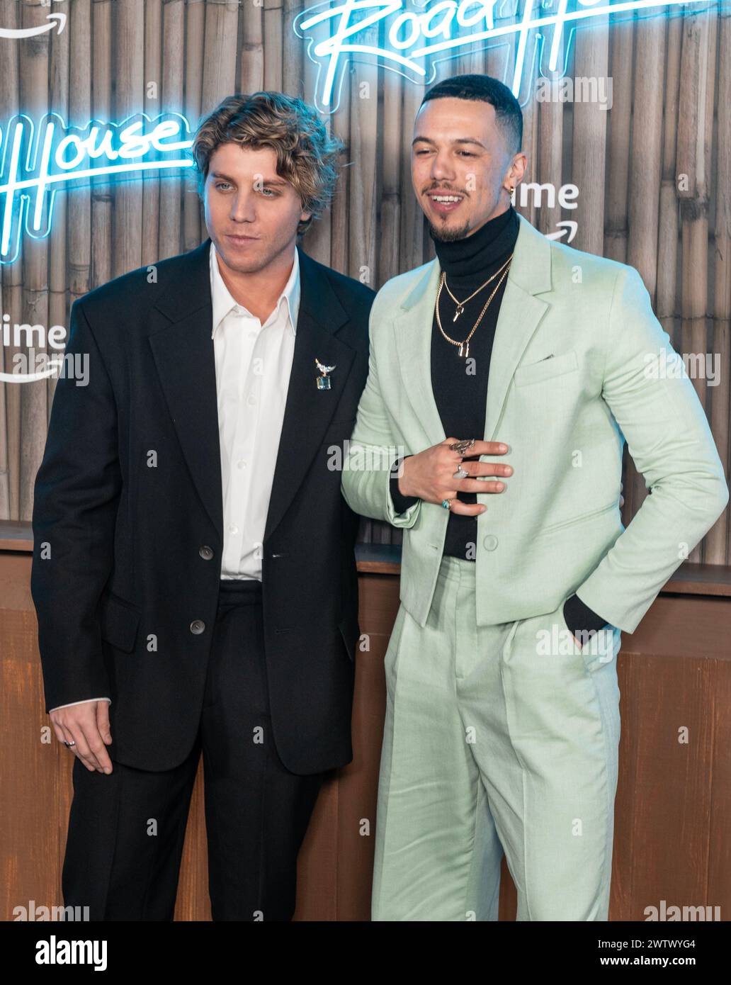 Lukas Gage and Dominique Columbus attend premiere of 'Road House' by ...