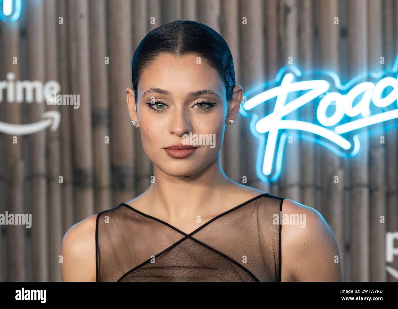 Daniela Melchior wearing dress by Prada attends premiere of 'Road House ...