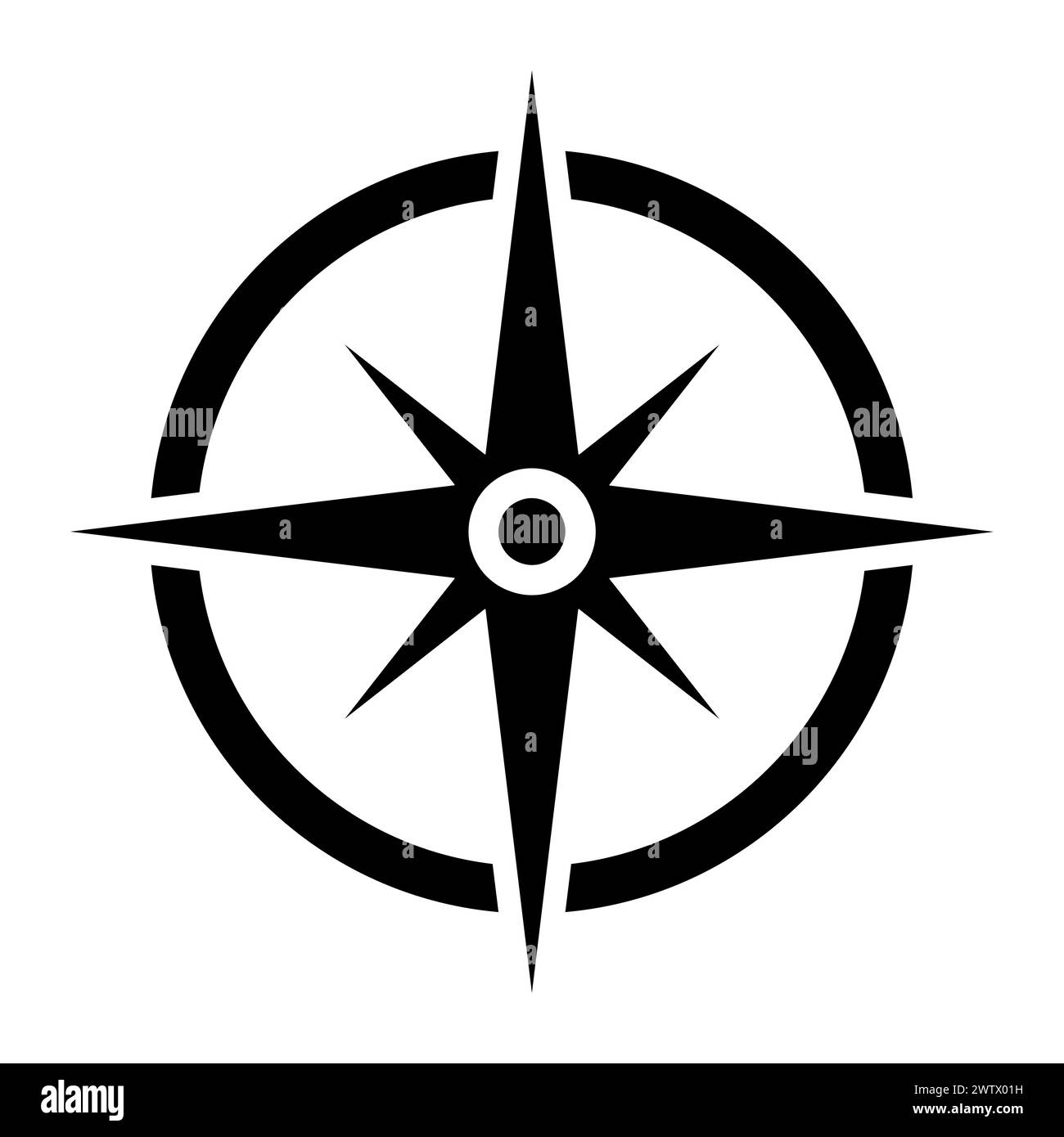 black vector compass icon on white background Stock Vector Image & Art ...