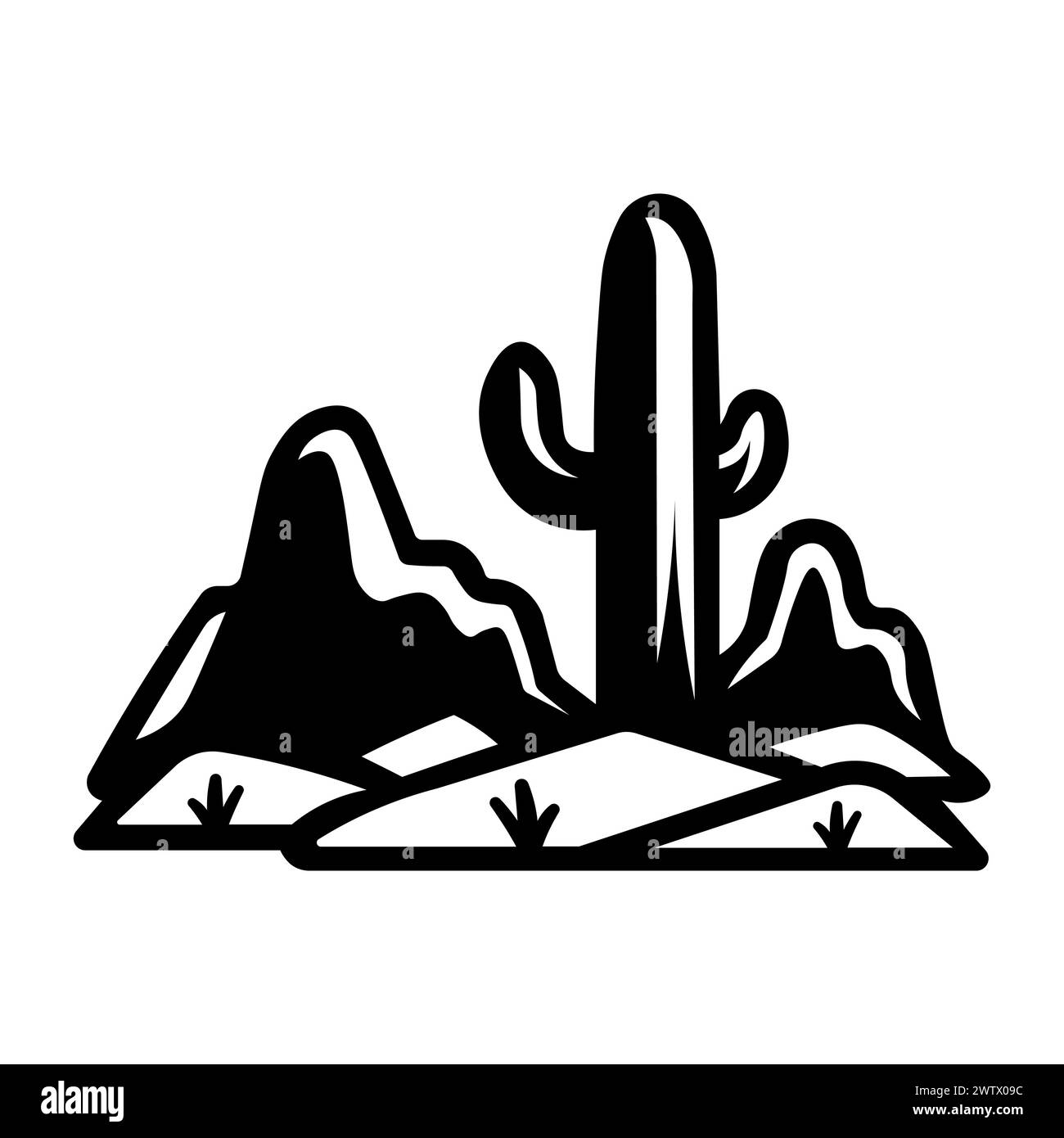 black vector desert icon on white background Stock Vector Image & Art ...