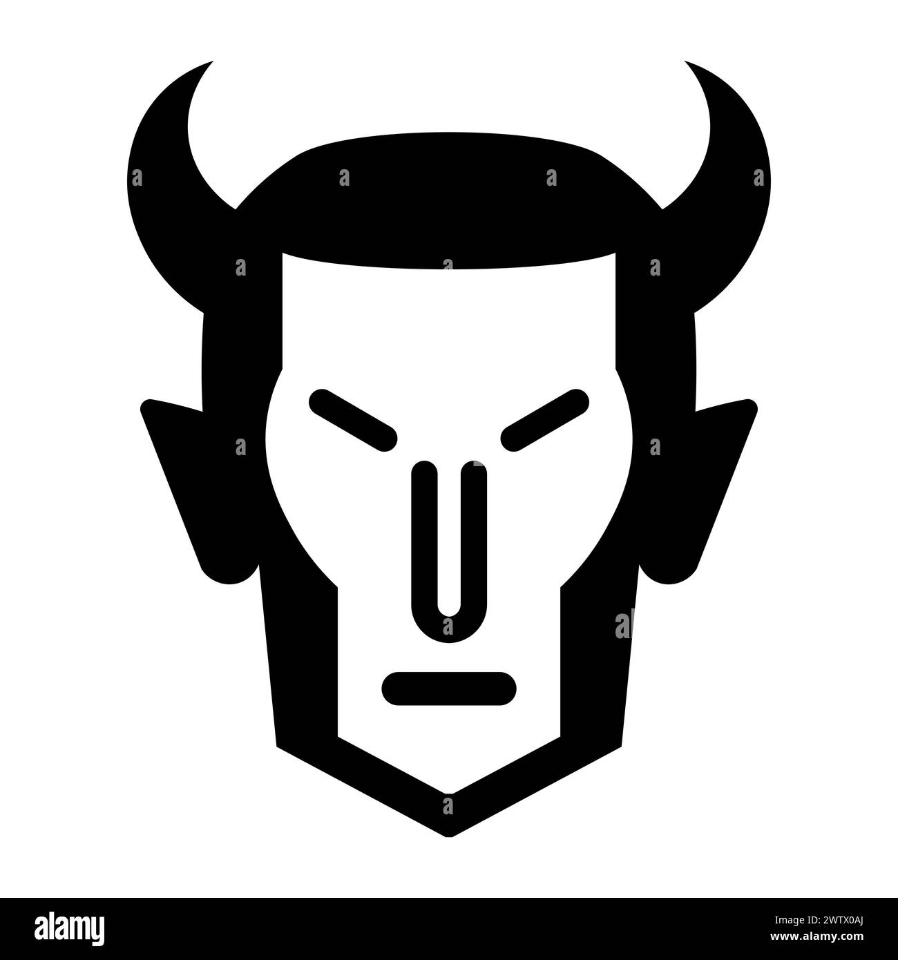 black vector devil icon on white background Stock Vector Image & Art ...