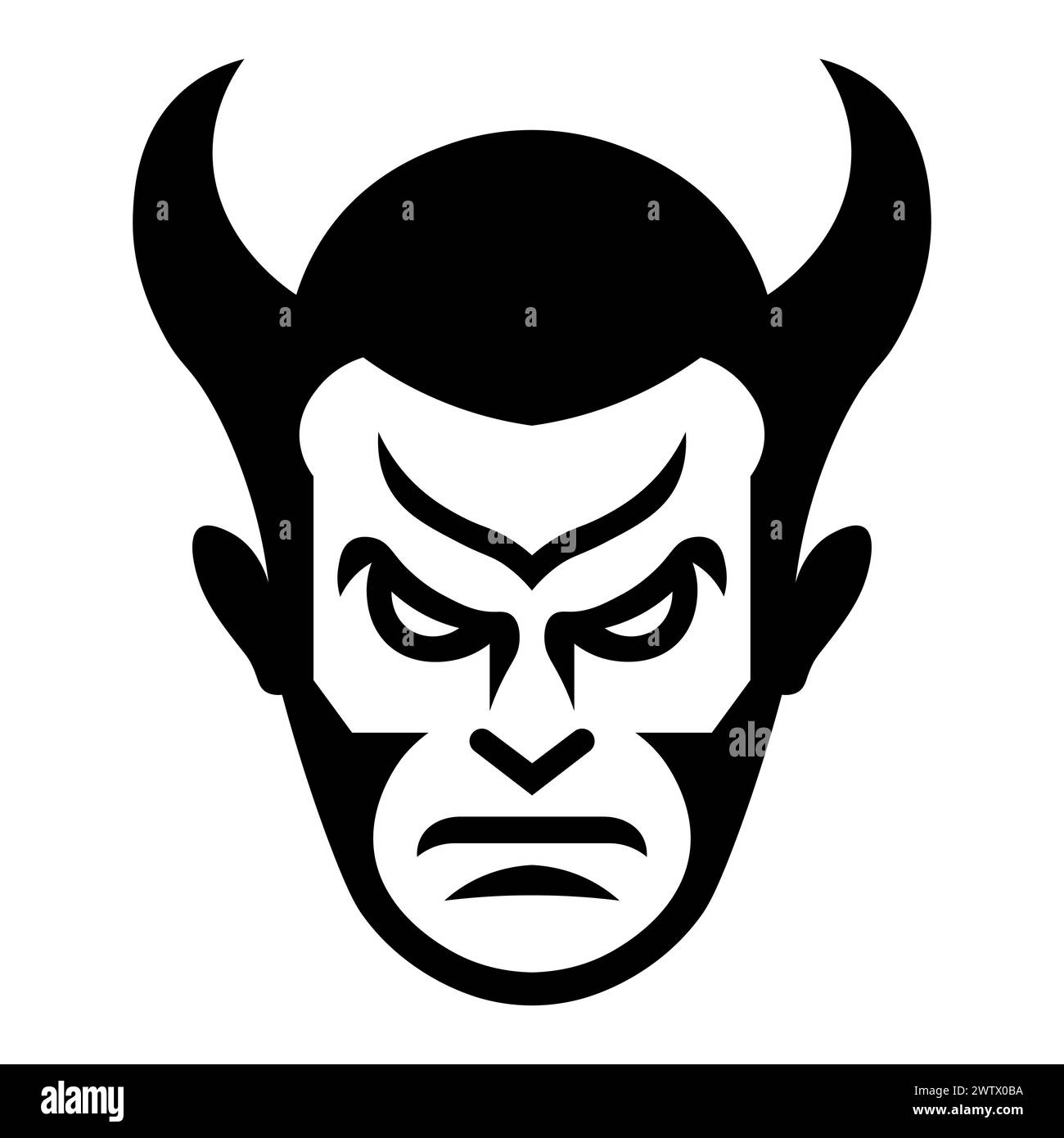 black vector devil icon on white background Stock Vector Image & Art ...