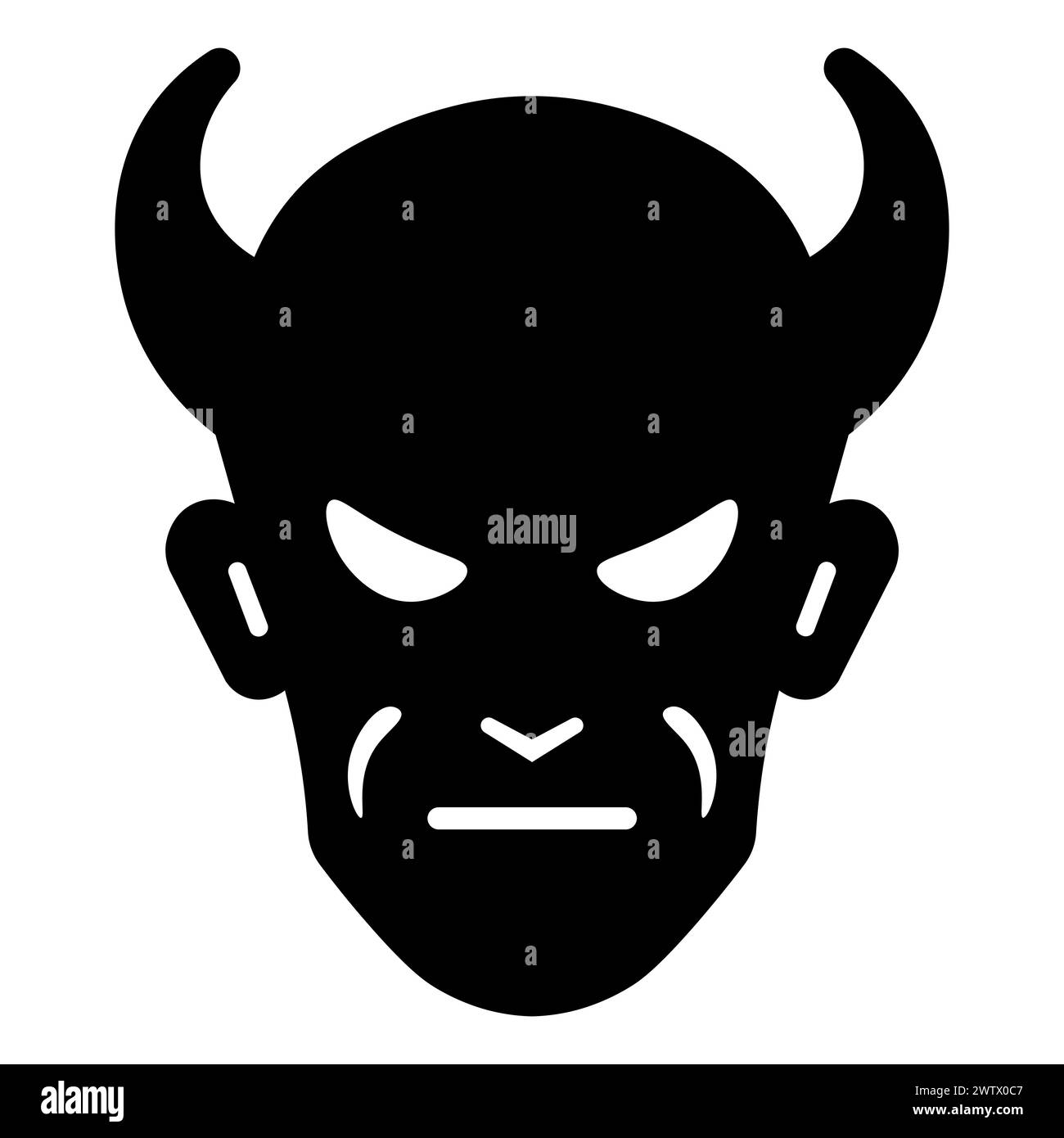 black vector devil icon on white background Stock Vector Image & Art ...