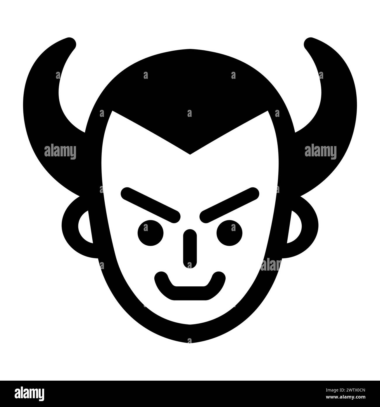 black vector devil icon on white background Stock Vector Image & Art ...