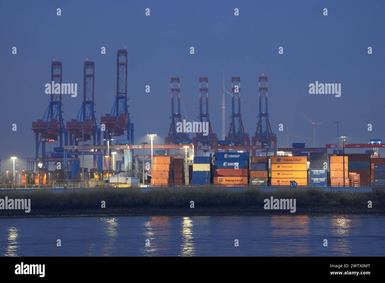Hamburg, Germany. 20th Mar, 2024. Container gantry cranes and ...