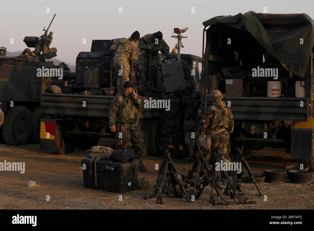 U.S. soldiers from the 11th Engineer Battalion and 2nd Infantry ...