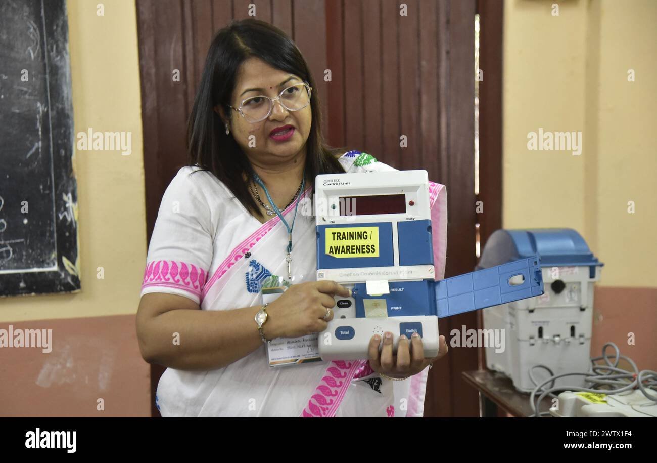 Guwahati, Guwahati, India. 19th Mar, 2024. A woman master trainer ...