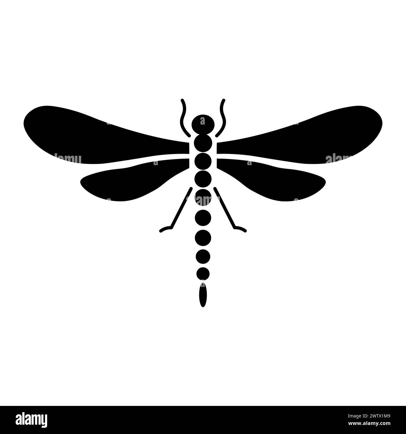black vector dragonfly icon on white background Stock Vector Image ...