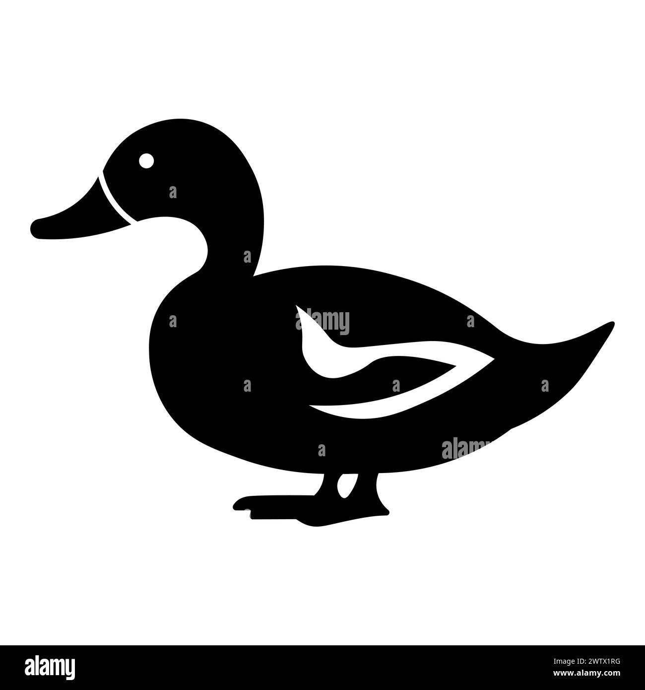 black vector duck icon on white background Stock Vector Image & Art - Alamy