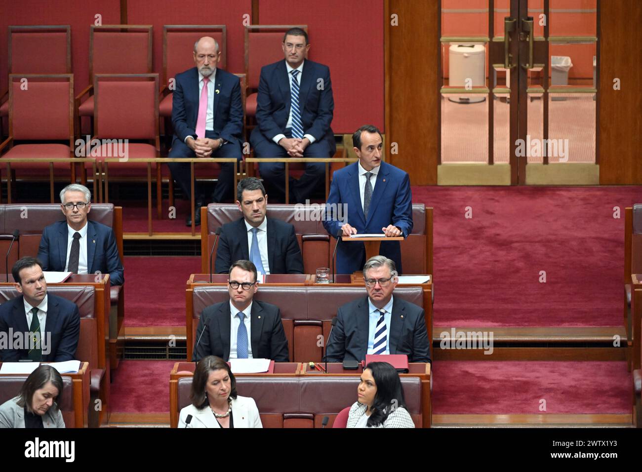 Canberra, Australia. 20th Mar, 2024. Liberal senator Dave Sharma makes ...