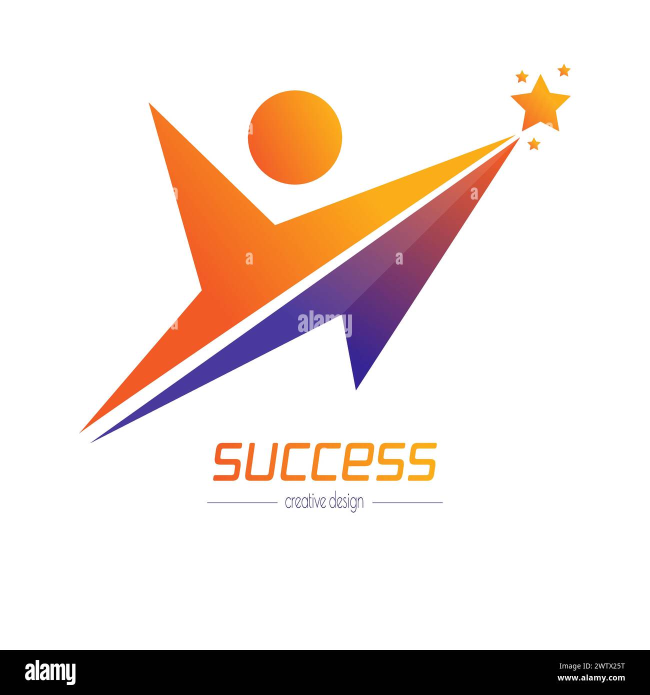 Leader. Template of a logo, sticker, brand or label for a creative idea ...