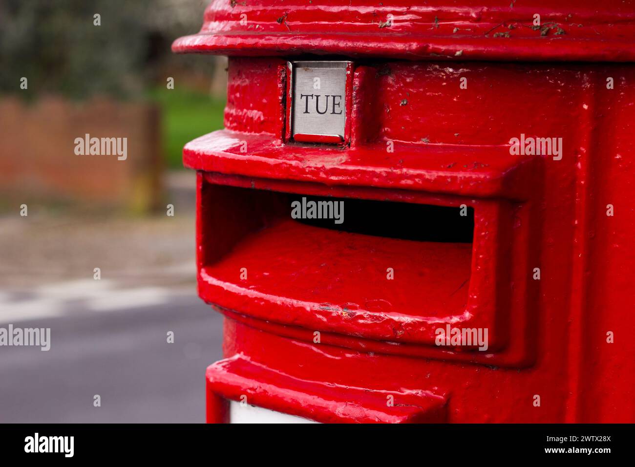 British post box in London, England, UK, selective focus Stock Photo ...