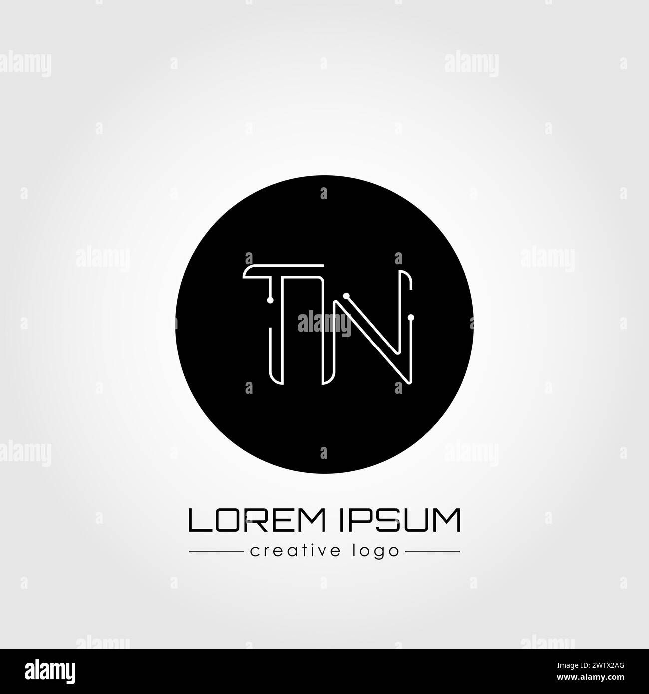 The creative logo is the letter T and N. A design element of a logo ...