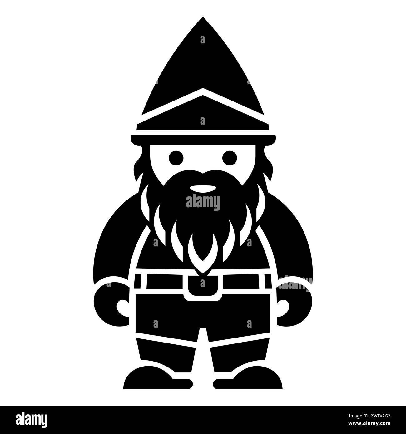 black vector dwarf icon on white background Stock Vector Image & Art ...