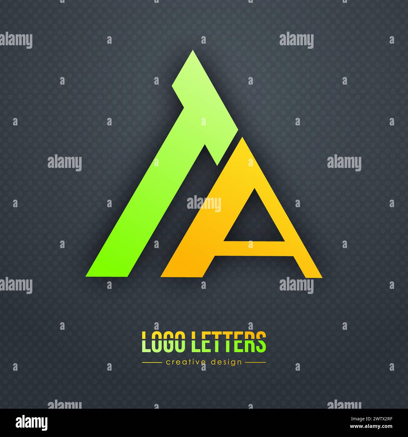 The design of the letters T and A. A logo template for a business card ...