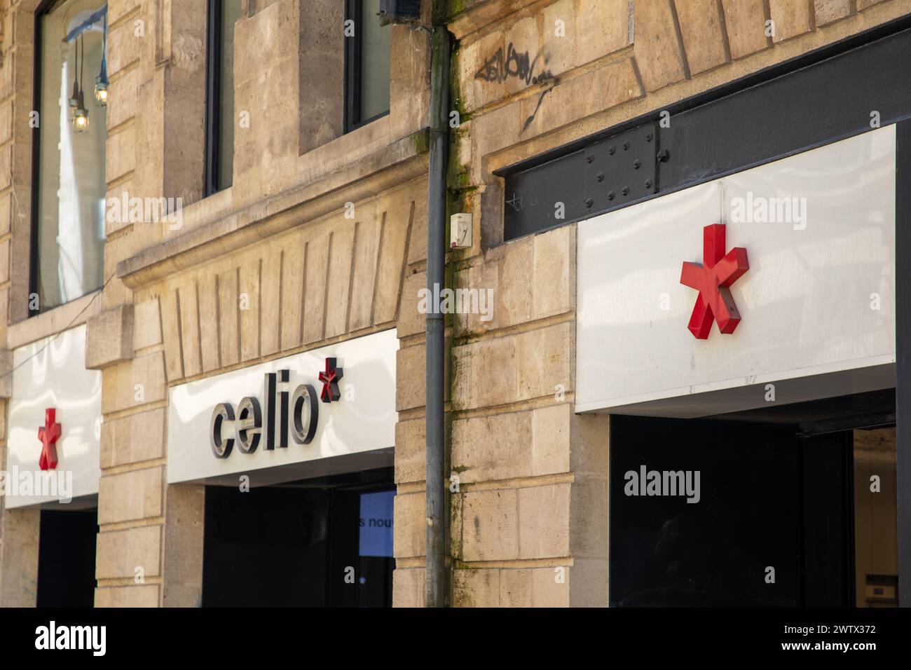 Bordeaux , France - 03 12 2024 : celio sign brand star red and logo ...