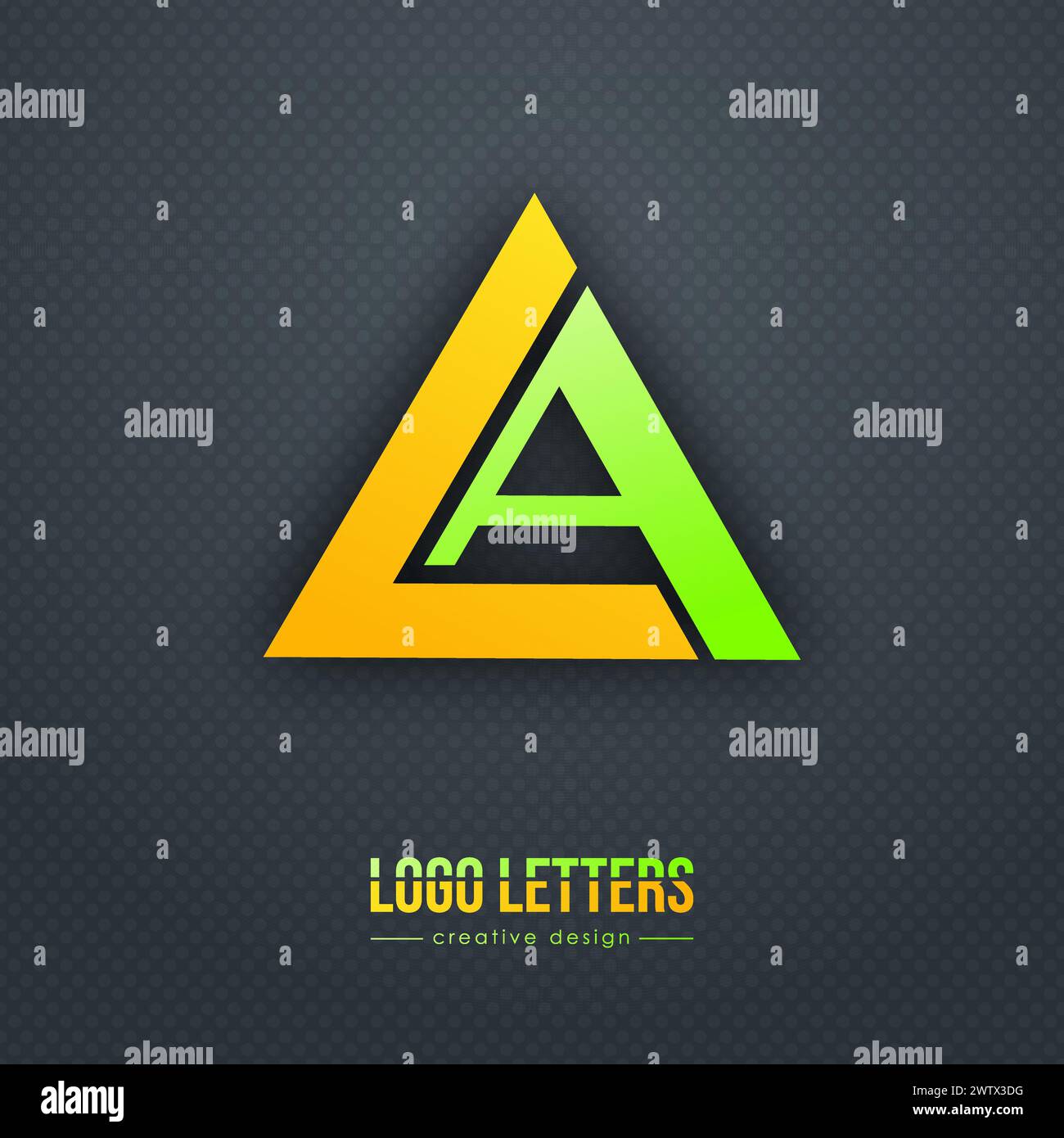 The design of the letters L and A. A logo template for a business card ...