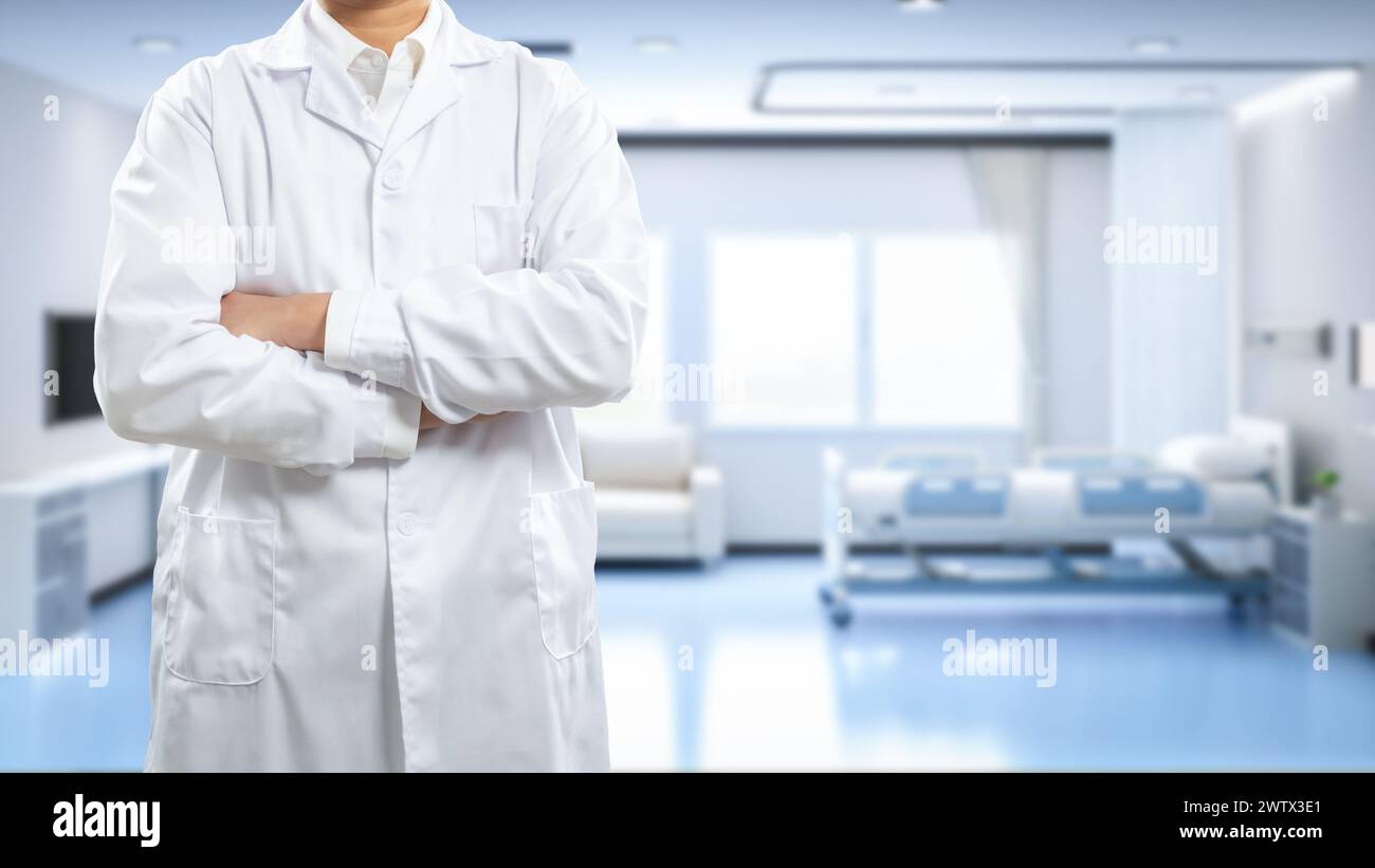 Doctor wear white lab coat in hospital room Stock Photo - Alamy