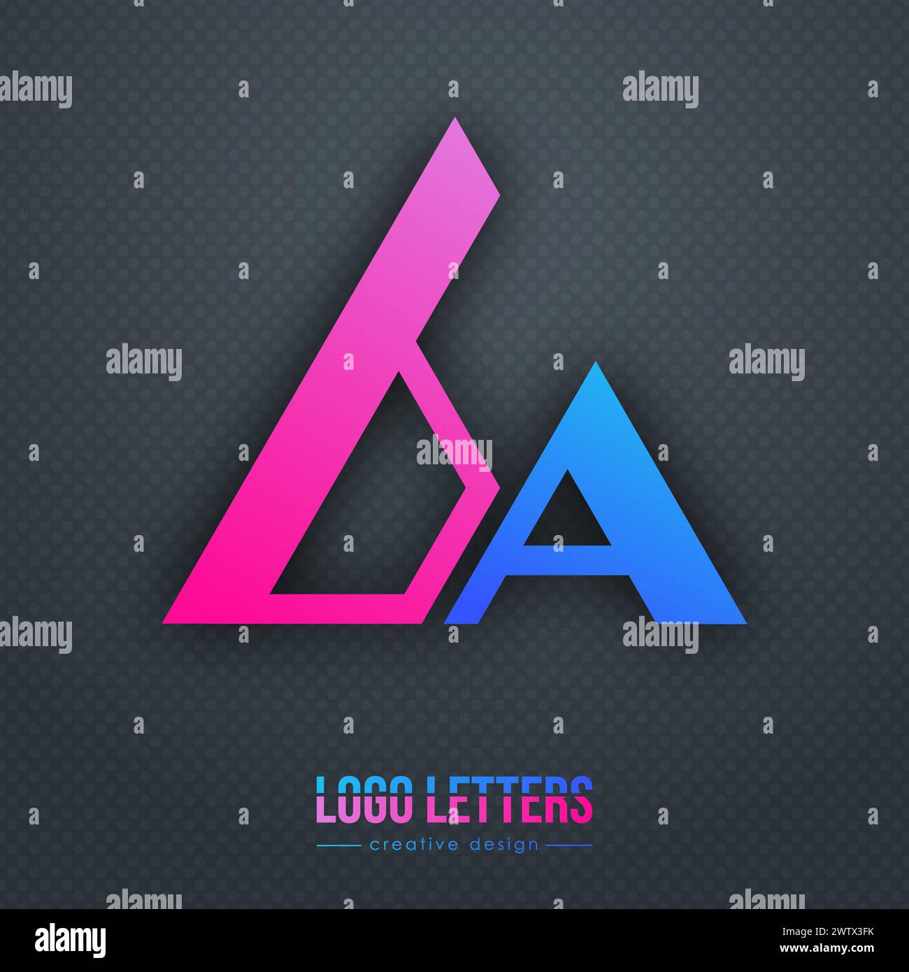 The design of the letters B and A. A logo template for a business card ...