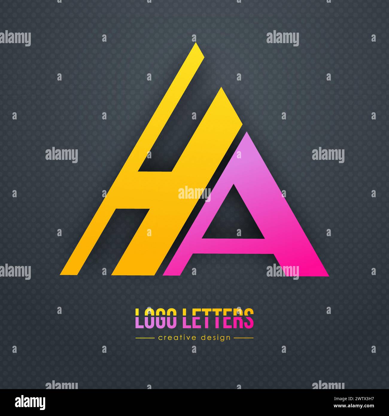 The design of the letters H and A. A logo template for a business card ...