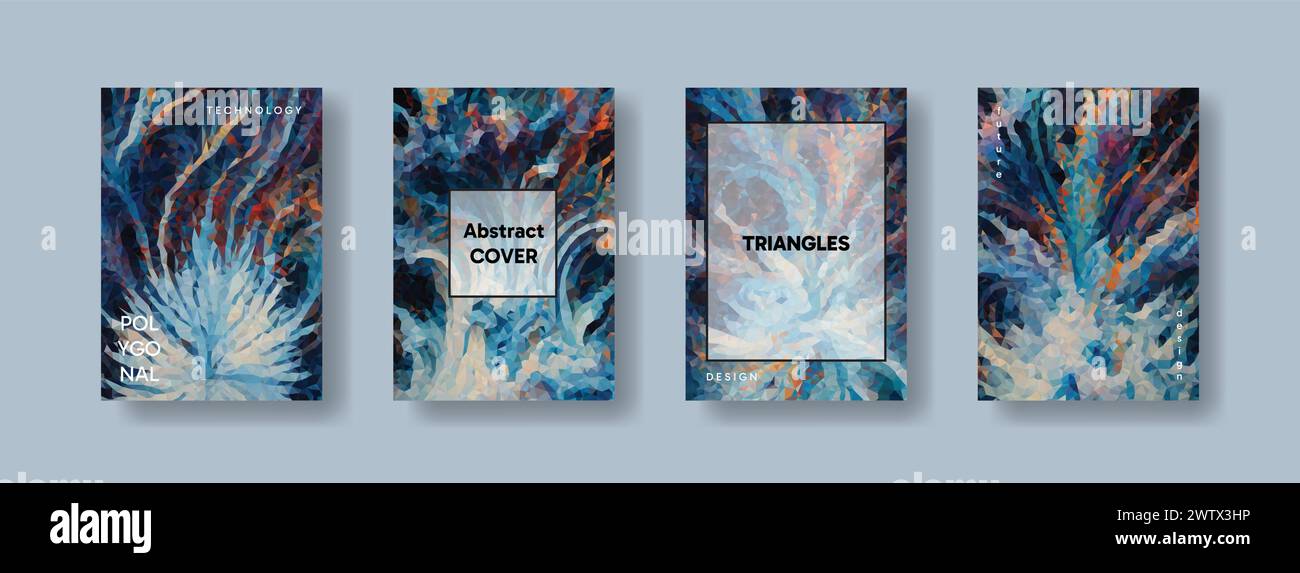 Fantasy beauty Low poly, vertical abstract colorful flyers, collections ...