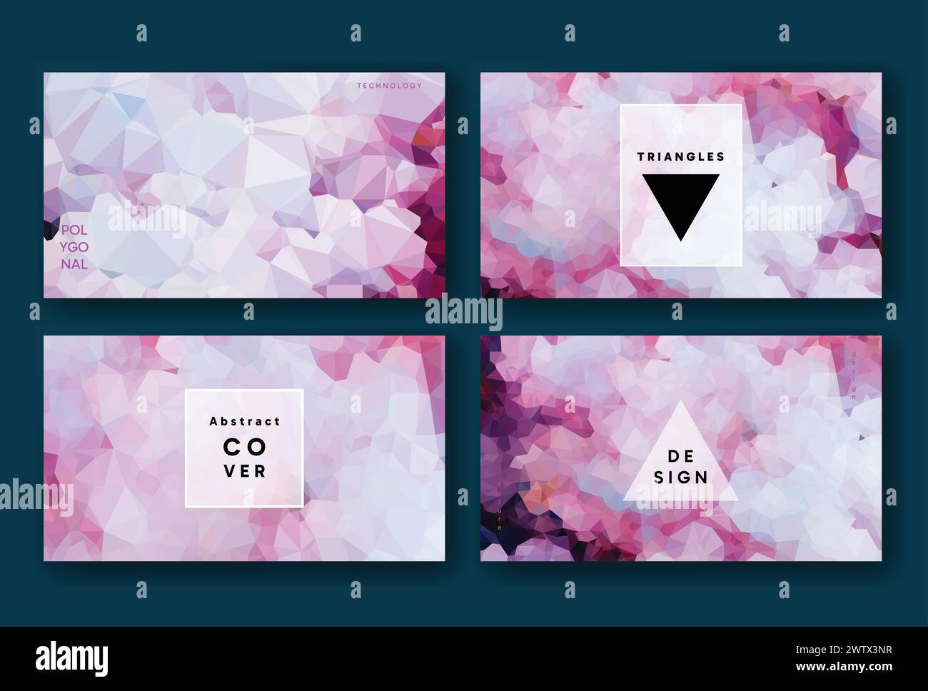 Vector low poly abstract pink clouds, colorful horizontal 16x9 ...