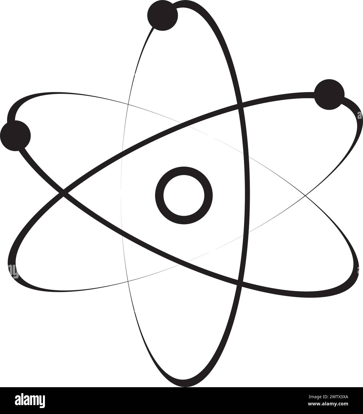 atom icon. molecular sign on white background color editable Stock ...