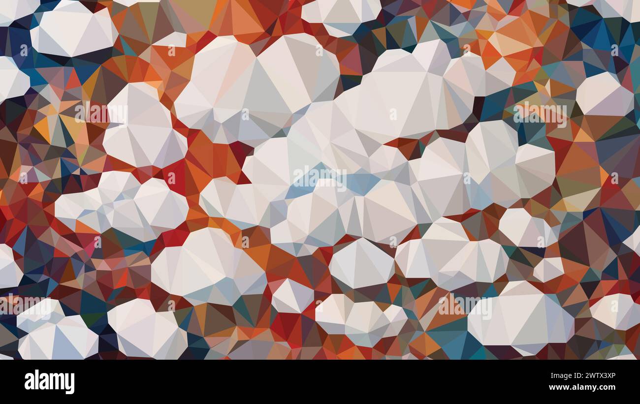Vector Low poly abstract sky with clouds background, trendy, geometric ...