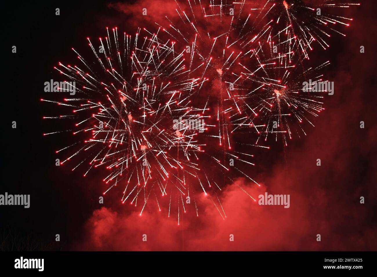 Tehran, Iran. 19th Mar, 2024. A firework show celebrating the Nowruz ...