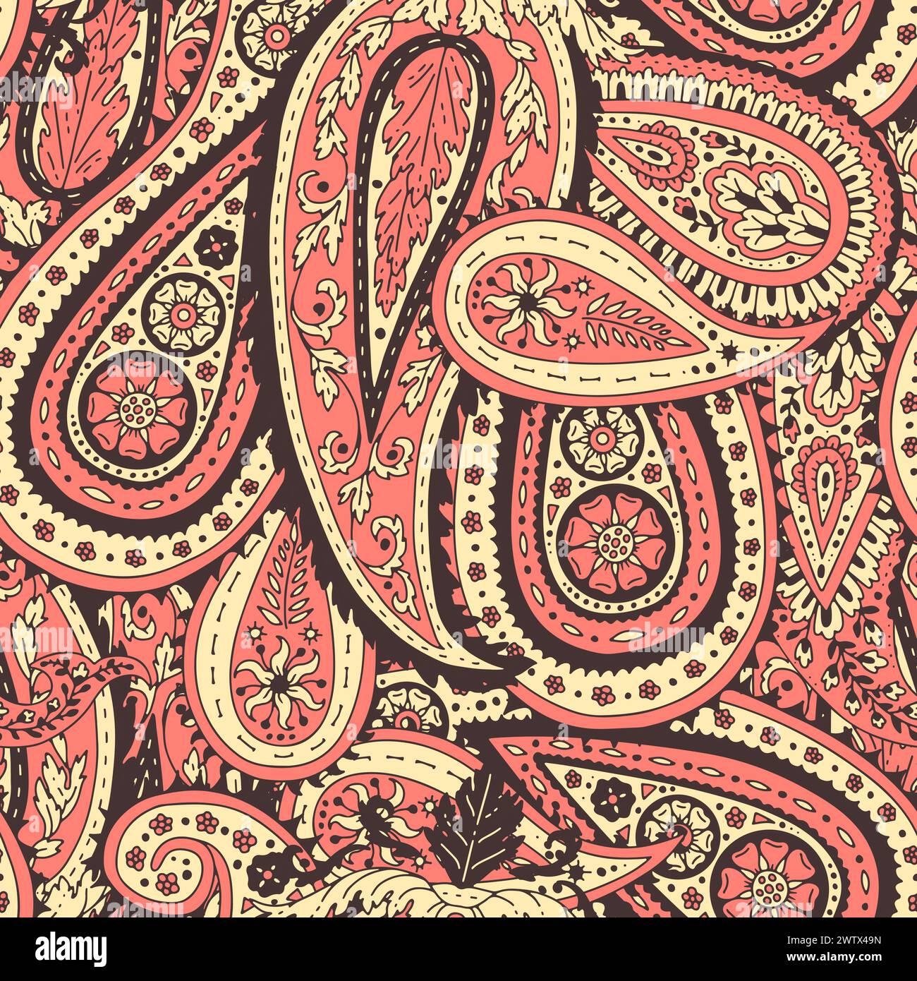 Mughal flower pattern Stock Vector Images - Alamy