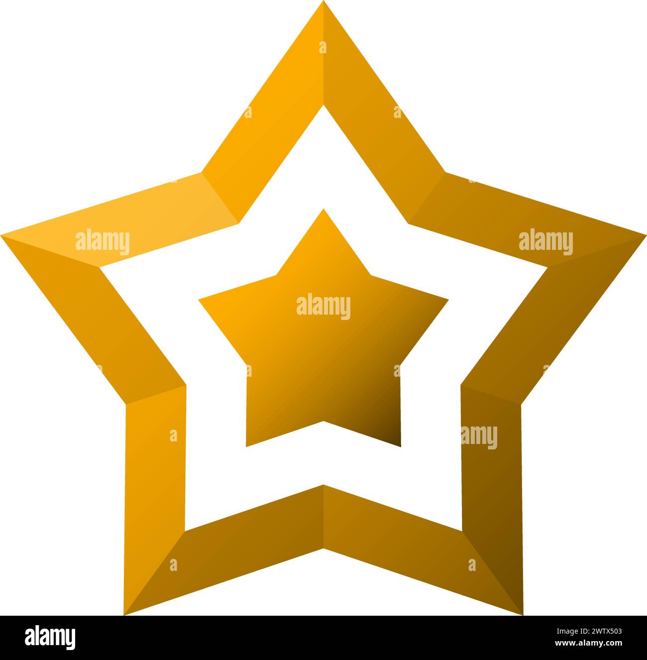 Golden star icon. Shiny metal decorative element Stock Vector Image & Art - Alamy