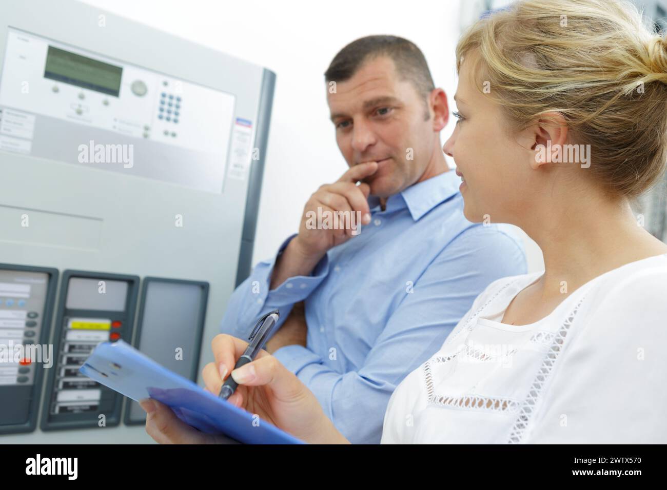 they are programming a printer machine Stock Photo - Alamy