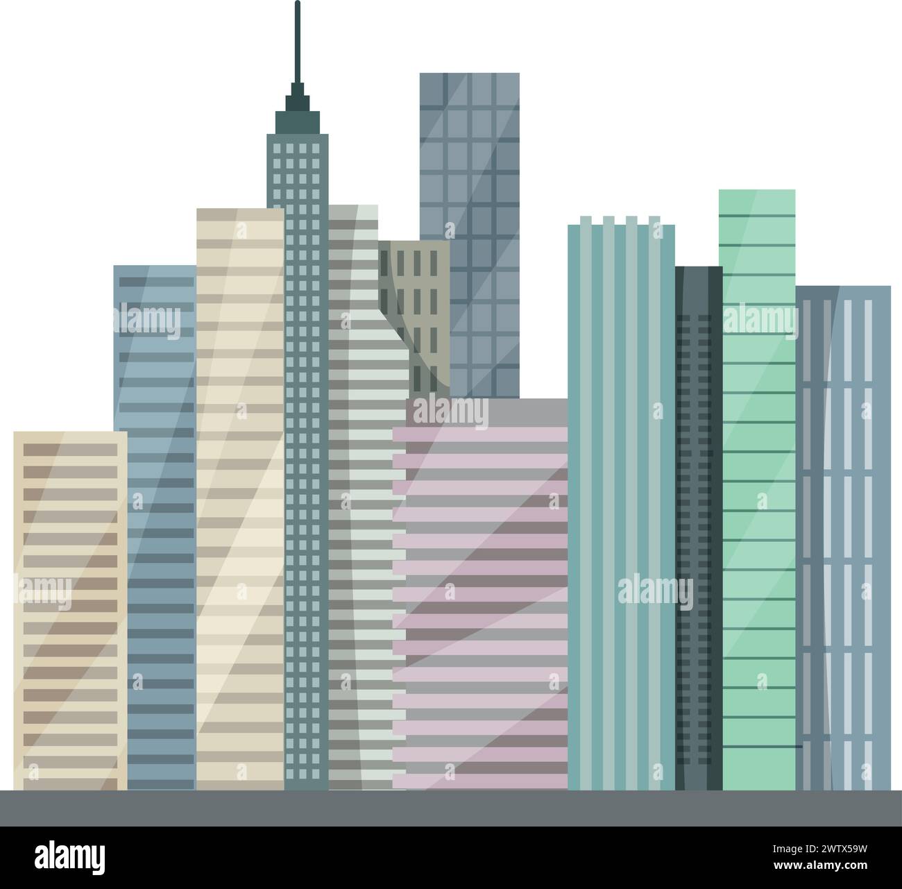 Skyscrapers icon. City architecture. Urban downtown icon Stock Vector ...