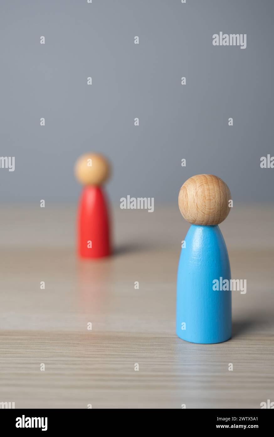 Confrontation between two people. In line of sight. Behind the conflict ...