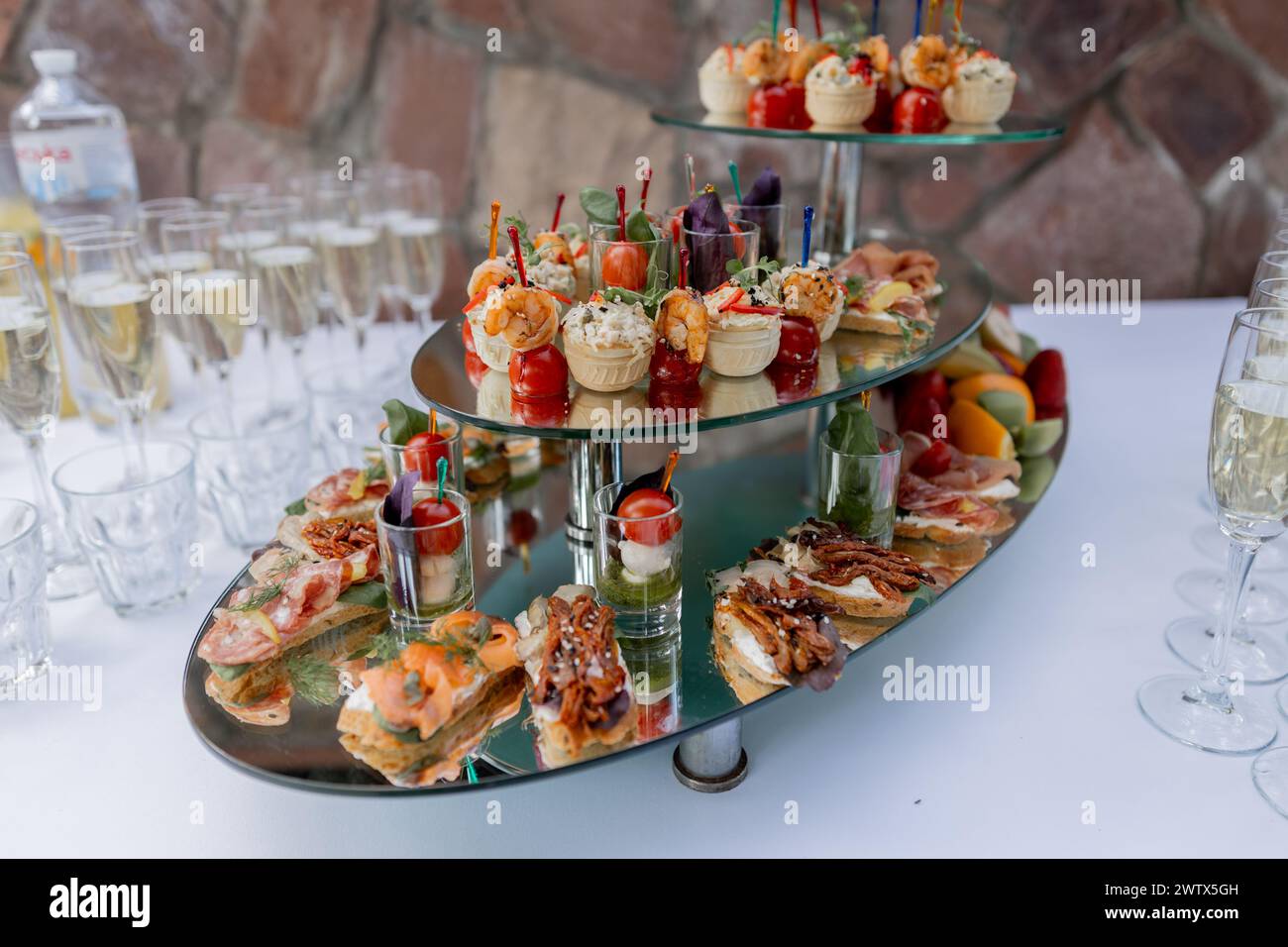 a Luxurious catering service, exquisite snacks. Exclusive buffet with ...