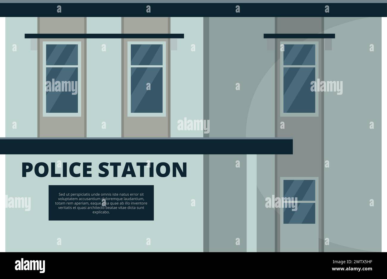 Police station facade. City service building exterior Stock Vector ...
