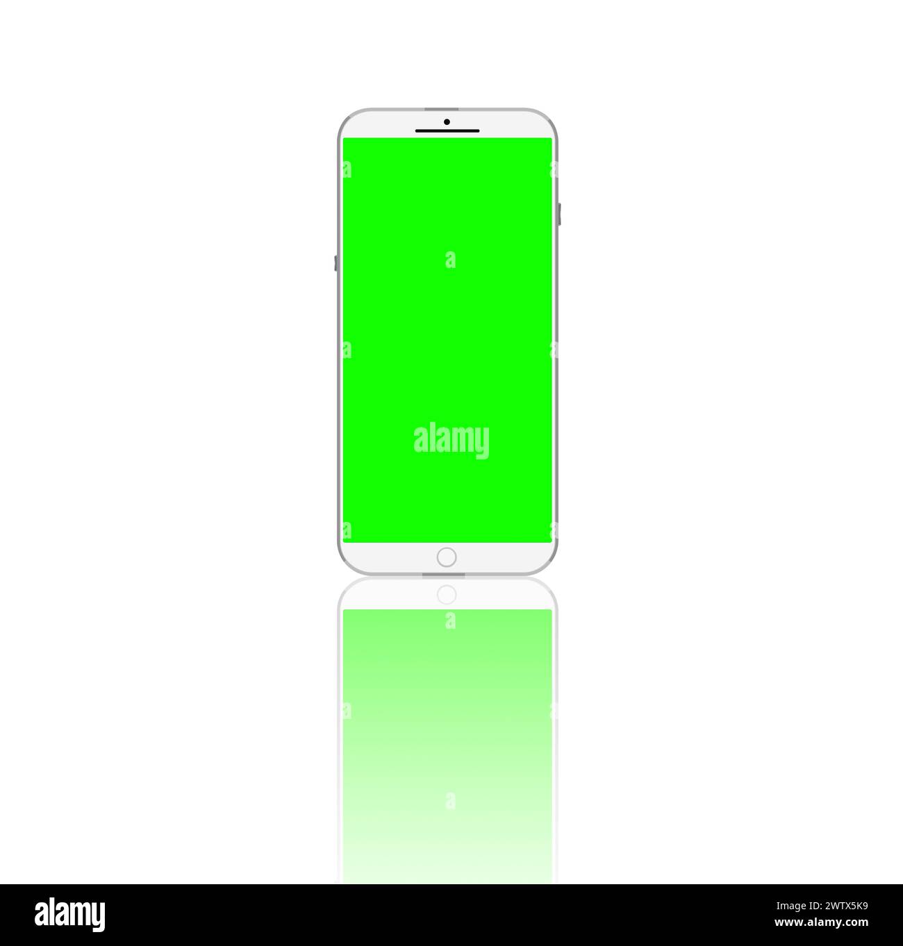 Smartphone, green screen and mockup in studio for advertising space ...