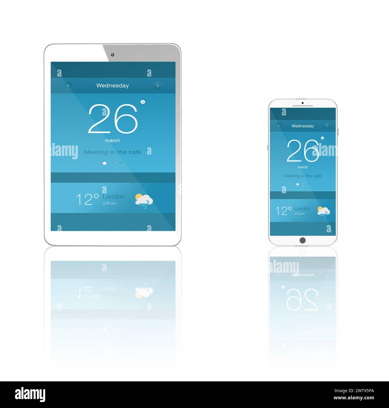 Smartphone screen, tablet and ui of cellphone in studio isolated on ...